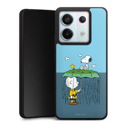 DeinDesign Xiaomi Redmi Note 13 Pro 5G Handy Premium Silikon H&uuml;lle Handyh&uuml;lle schwarz Case Peanuts Children Snoopy Silikon Premium Case