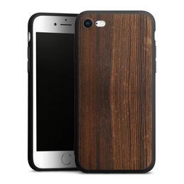 DeinDesign iPhone SE (2020) Handy Premium Silikon H&uuml;lle Handyh&uuml;lle schwarz Case Nut Tree Wood Wooden Look Silikon Premium Case