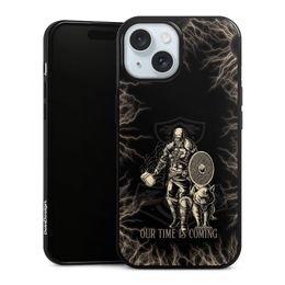 DeinDesign iPhone 15 Handy Slim Case extra d&uuml;nn Silikon Handyh&uuml;lle schwarz H&uuml;lle Wikinger Vikings Tv Show Designs Silikon Slim Case