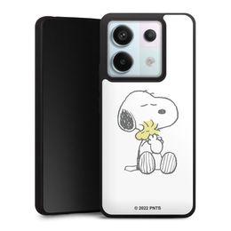 DeinDesign Xiaomi Redmi Note 13 Pro 5G Handy Premium Silikon H&uuml;lle Handyh&uuml;lle schwarz Case Snoopy Love Peanuts Silikon Premium Case
