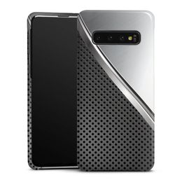 DeinDesign Galaxy S10 Handy Premium Case Smartphone Handyh&uuml;lle Schutzh&uuml;lle gl&auml;nzend Steel Metall Carbon Premium Case