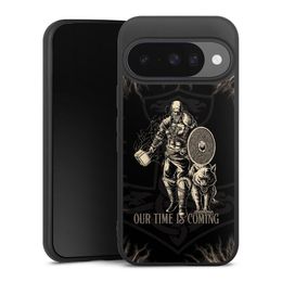 DeinDesign Google Pixel 10 Pro Handy Premium Silikon H&uuml;lle Handyh&uuml;lle schwarz Case Tv Show Designs Wikinger Vikings Silikon Premium Case