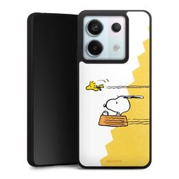 DeinDesign Xiaomi Redmi Note 13 Pro 5G Handy Premium Silikon H&uuml;lle Handyh&uuml;lle schwarz Case Snoopy Peanuts Children Silikon Premium Case