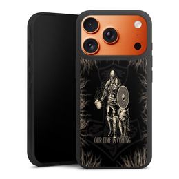 DeinDesign iPhone 17 Pro Handy Premium Silikon H&uuml;lle Handyh&uuml;lle schwarz Case Wikinger Vikings Tv Show Designs Silikon Premium Case