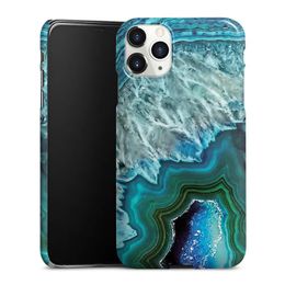 DeinDesign iPhone 11 Pro Max Handy Premium Case Smartphone Handyh&uuml;lle Schutzh&uuml;lle gl&auml;nzend Stone Blue Marble Premium Case