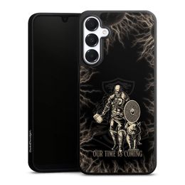 DeinDesign Galaxy A16 4G Handy Premium Silikon H&uuml;lle Handyh&uuml;lle schwarz Case Tv Show Designs Wikinger Vikings Silikon Premium Case