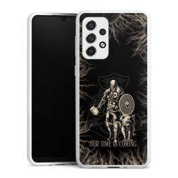 DeinDesign Galaxy A33 5G Handy Silikon H&uuml;lle Case wei&szlig; Handyh&uuml;lle Wikinger Vikings Tv Show Designs Silikon Case
