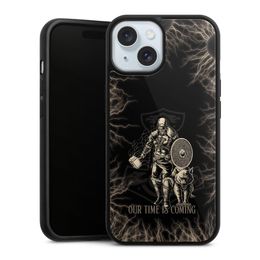 DeinDesign iPhone 15 Handy Gallery Case Handyh&uuml;lle 9H Geh&auml;rtetes Glas R&uuml;ckseite H&uuml;lle Tv Show Designs Wikinger Vikings Gallery Case