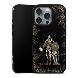 DeinDesign iPhone 16 Pro Handy Silikon H&uuml;lle Case schwarz Handyh&uuml;lle Wikinger Vikings Tv Show Designs