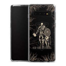 DeinDesign Galaxy S10 Handy Slim Case Silikon Handyh&uuml;lle transparent H&uuml;lle extra d&uuml;nn Wikinger Vikings Tv Show Designs Silikon Slim Case