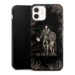 DeinDesign iPhone 12 Handy Slim Case extra d&uuml;nn Silikon Handyh&uuml;lle schwarz H&uuml;lle Wikinger Vikings Tv Show Designs Silikon Slim Case