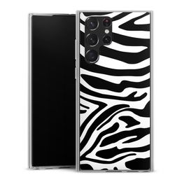 DeinDesign Galaxy S22 Ultra Handy Silikon H&uuml;lle Case transparent Handyh&uuml;lle Animal Look Zebra Animal Print Silikon Case