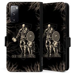 DeinDesign Galaxy S20 Handy Klapph&uuml;lle Handyh&uuml;lle aus Kunst Leder schwarz Flip Case Tv Show Designs Wikinger Vikings Sideflip mit Lasche