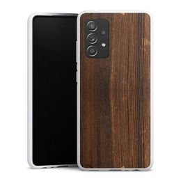 DeinDesign Galaxy A52s 5G Handy Silikon H&uuml;lle Case wei&szlig; Handyh&uuml;lle Nut Tree Wooden Look Wood Silikon Case
