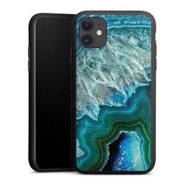 DeinDesign iPhone 11 Handy Premium Silikon H&uuml;lle Handyh&uuml;lle schwarz Case Blue Stone Marble Silikon Premium Case