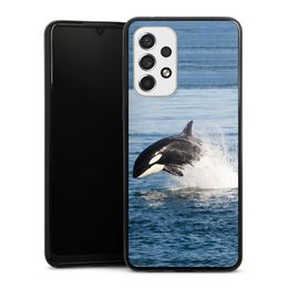 DeinDesign Galaxy A33 5G Handy Slim Case extra d&uuml;nn Silikon Handyh&uuml;lle schwarz H&uuml;lle Orca Wale Ocean Silikon Slim Case