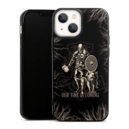 DeinDesign iPhone 13 Mini Handy Slim Case extra d&uuml;nn Silikon Handyh&uuml;lle schwarz H&uuml;lle Tv Show Designs Wikinger Vikings Silikon Slim Case