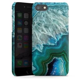 DeinDesign iPhone SE (2020) Handy Premium Case Smartphone Handyh&uuml;lle Schutzh&uuml;lle matt Stone Marble Blue Premium Case