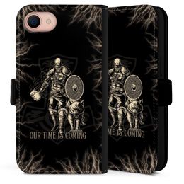 DeinDesign iPhone 17e Handy Klapph&uuml;lle Handyh&uuml;lle aus Kunst Leder schwarz Flip Case Tv Show Designs Wikinger Vikings Sideflip mit Lasche