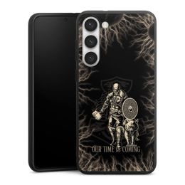 DeinDesign Galaxy S23+ Handy Premium Silikon H&uuml;lle Handyh&uuml;lle schwarz Case Tv Show Designs Wikinger Vikings Silikon Premium Case