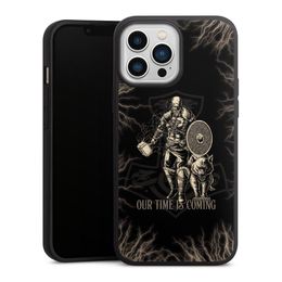 DeinDesign iPhone 13 Pro Max Handy Premium Silikon H&uuml;lle Handyh&uuml;lle schwarz Case Wikinger Vikings Tv Show Designs Silikon Premium Case