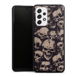 DeinDesign Galaxy A33 5G Handy Slim Case extra d&uuml;nn Silikon Handyh&uuml;lle schwarz H&uuml;lle Gothic Halloween Totenkopf Silikon Slim Case