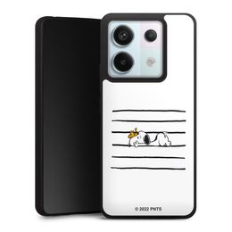 DeinDesign Xiaomi Redmi Note 13 Pro 5G Handy Premium Silikon H&uuml;lle Handyh&uuml;lle schwarz Case Snoopy Dog Peanuts Silikon Premium Case