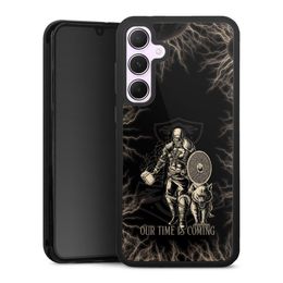 DeinDesign Galaxy A55 5G Handy Gallery Case Handyh&uuml;lle 9H Geh&auml;rtetes Glas R&uuml;ckseite H&uuml;lle Tv Show Designs Wikinger Vikings Gallery Case