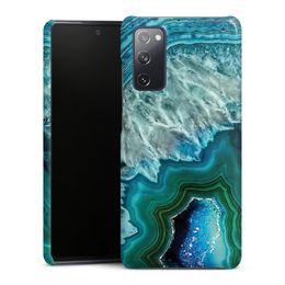 DeinDesign Galaxy S20 FE Handy Premium Case Smartphone Handyh&uuml;lle Schutzh&uuml;lle gl&auml;nzend Blue Stone Marble Premium Case