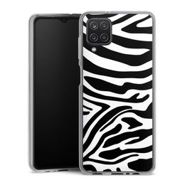 DeinDesign Galaxy A12 Handy Silikon H&uuml;lle Case transparent Handyh&uuml;lle Animal Look Zebra Animal Print Silikon Case