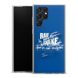 DeinDesign Galaxy S22 Ultra Handy Silikon H&uuml;lle Case transparent Handyh&uuml;lle Official Licensed Product Ascent Fc Schalke 04 Silikon Case