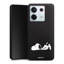 DeinDesign Xiaomi Redmi Note 13 Pro 5G Handy Premium Silikon H&uuml;lle Handyh&uuml;lle schwarz Case Official Licensed Product Snoopy Peanuts Silikon Premium Case