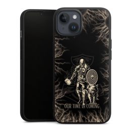 DeinDesign iPhone 14 Plus Handy Premium Silikon H&uuml;lle Handyh&uuml;lle schwarz Case Wikinger Vikings Tv Show Designs Silikon Premium Case