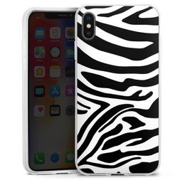 DeinDesign iPhone Xs Max Handy Silikon H&uuml;lle Case transparent Handyh&uuml;lle Animal Look Zebra Animal Print Silikon Case
