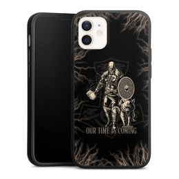 DeinDesign iPhone 12 mini Handy Premium Silikon H&uuml;lle Handyh&uuml;lle schwarz Case Tv Show Designs Wikinger Vikings Silikon Premium Case