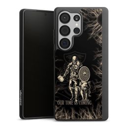 DeinDesign Galaxy S25 Ultra Handy Premium Silikon H&uuml;lle Handyh&uuml;lle schwarz Case Tv Show Designs Wikinger Vikings Silikon Premium Case