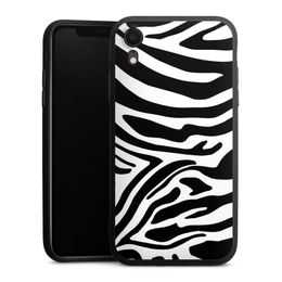 DeinDesign iPhone Xr Handy Premium Silikon H&uuml;lle Handyh&uuml;lle schwarz Case Animal Print Zebra Animal Look Silikon Premium Case