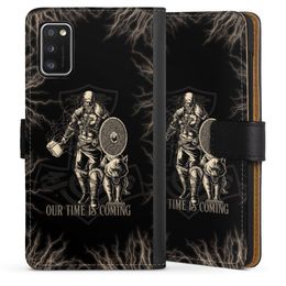 DeinDesign Galaxy A41 Handy Klapph&uuml;lle Handyh&uuml;lle aus Kunst Leder schwarz Flip Case Tv Show Designs Wikinger Vikings Sideflip mit Lasche