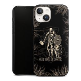 DeinDesign iPhone 14 Handy Slim Case extra d&uuml;nn Silikon Handyh&uuml;lle schwarz H&uuml;lle Wikinger Vikings Tv Show Designs Silikon Slim Case