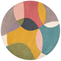 KADIMA DESIGN TEPPICH aus Wolle AIRE in Bunt, abstrakt, &Oslash; 160 cm
