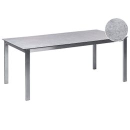 Beliani GARTENTISCH Keramik-Glas grau 180/90 cm Cosoleto
