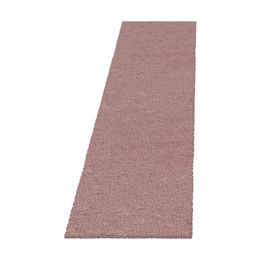 KADIMA DESIGN HOCHFLORTEPPICH SALZACH, einfarbig, aus Polypropylen, Rosa, 80 x 250 cm