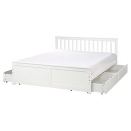 Beliani BETT mit Schubladen 160x200 cm Wei&szlig; Olendon