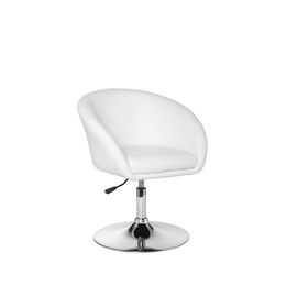 KADIMA DESIGN LOUNGESESSEL verstellbare Sitzh&ouml;he mit Trompetenfu&szlig; Retro LIFT , Wei&szlig; 62x55x84 cm