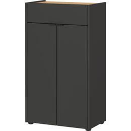 KADIMA DESIGN KOMMODE Kratzfest Eiche Schublade Bad AVIS, Grau-Beige 60x34x98 cm