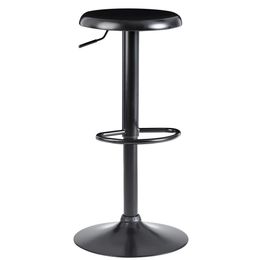 KADIMA DESIGN BARHOCKER &ndash; Schwarz, h&ouml;henverstellbar, mit Fu&szlig;ablage, 40x58&ndash;79 cm