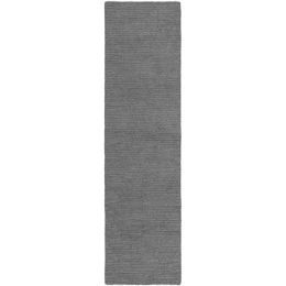 KADIMA DESIGN WOLLTEPPICH ALNE, einfarbig, Grau, 80 x 230 cm
