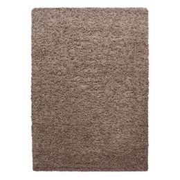 KADIMA DESIGN HOCHFLORTEPPICH RHEIN, einfarbig, Mokka, 100 x 200 cm