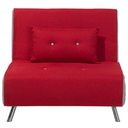 Beliani 1-SITZER-SCHLAFSOFA Polyester Rot Farris