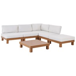 Beliani LOUNGE-SET 5-Sitzer Wei&szlig; Sanza